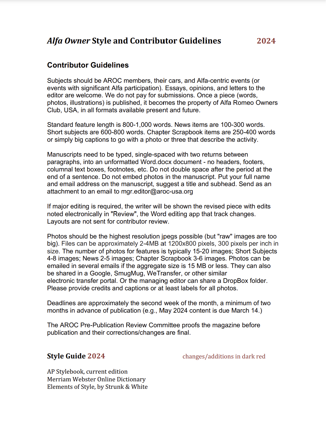 AROC Library - Alfa Romeo Owners Club USA